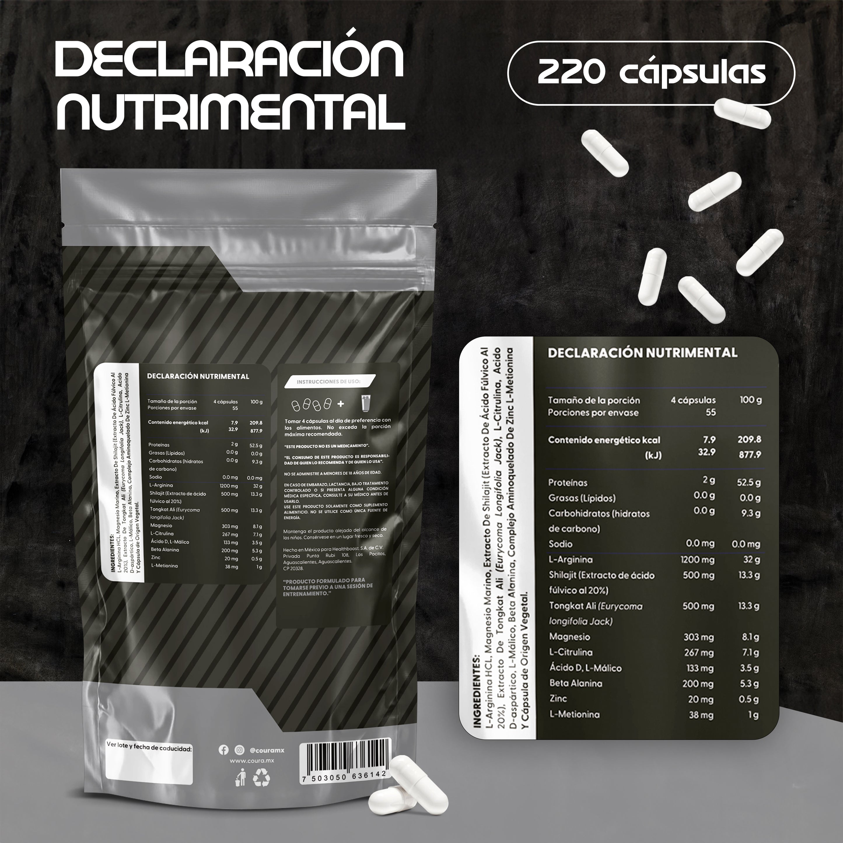 Men's Testo - 220 Cápsulas – Coura MX